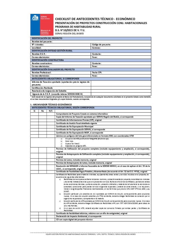 DS10 Checklist | PDF | Agua | Presupuesto