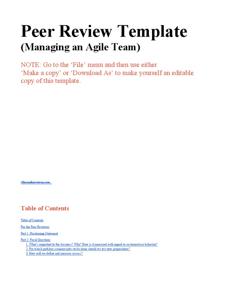 Managing With Agile - Peer-Review Rubric (Coursera) | PDF | Rubric (Academic) | Cognitive Science
