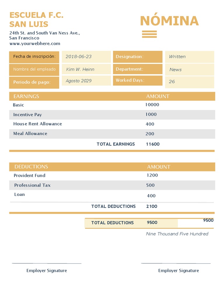 Recibo De Nomina Pdf