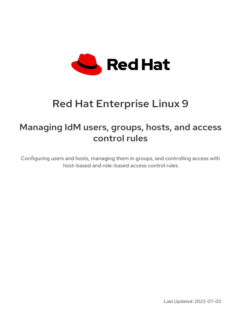 Red Hat Enterprise Linux-9-Managing Idm Users Groups Hosts and Access ... Red Hat Enterprise Linux-9-Managing Idm Users Groups Hosts and Access ...