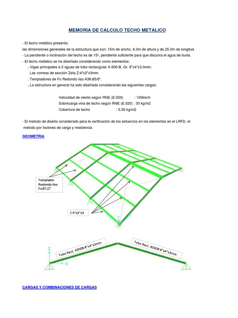 1 Memoria de Calculo Techo Metalico Almacen | PDF | Herida 1 Memoria de Calculo Techo Metalico Almacen | PDF | Herida