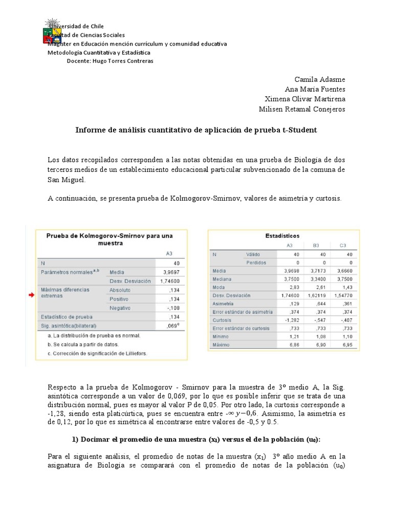 Informe Estadístico 1 | PDF | Estadísticas | Spss