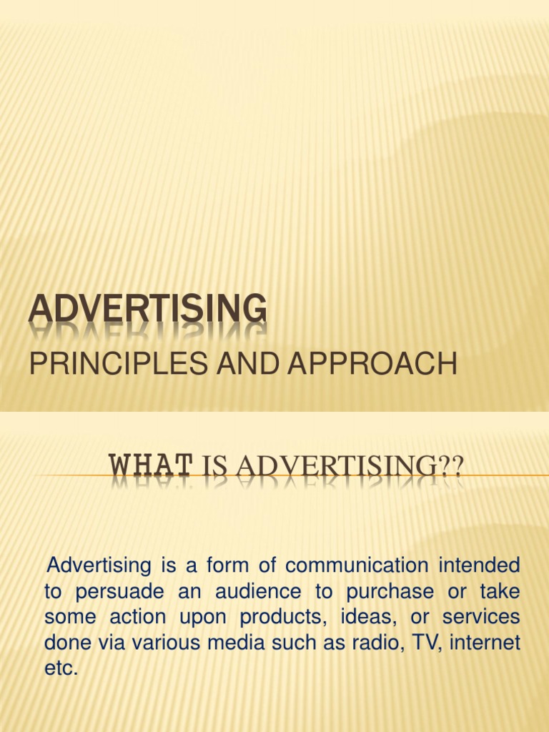Advertising: Principles and Approach | PDF | Online Advertising ...