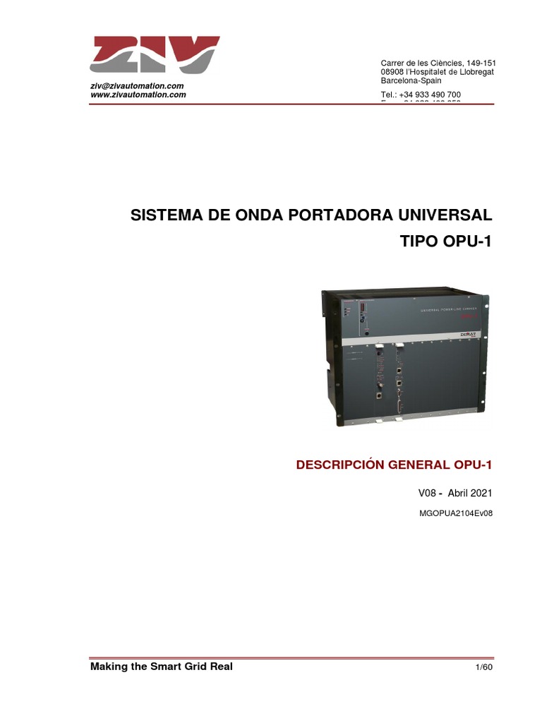 Descripción del Sistema OPU-1 | PDF | Multiplexación por división de ...