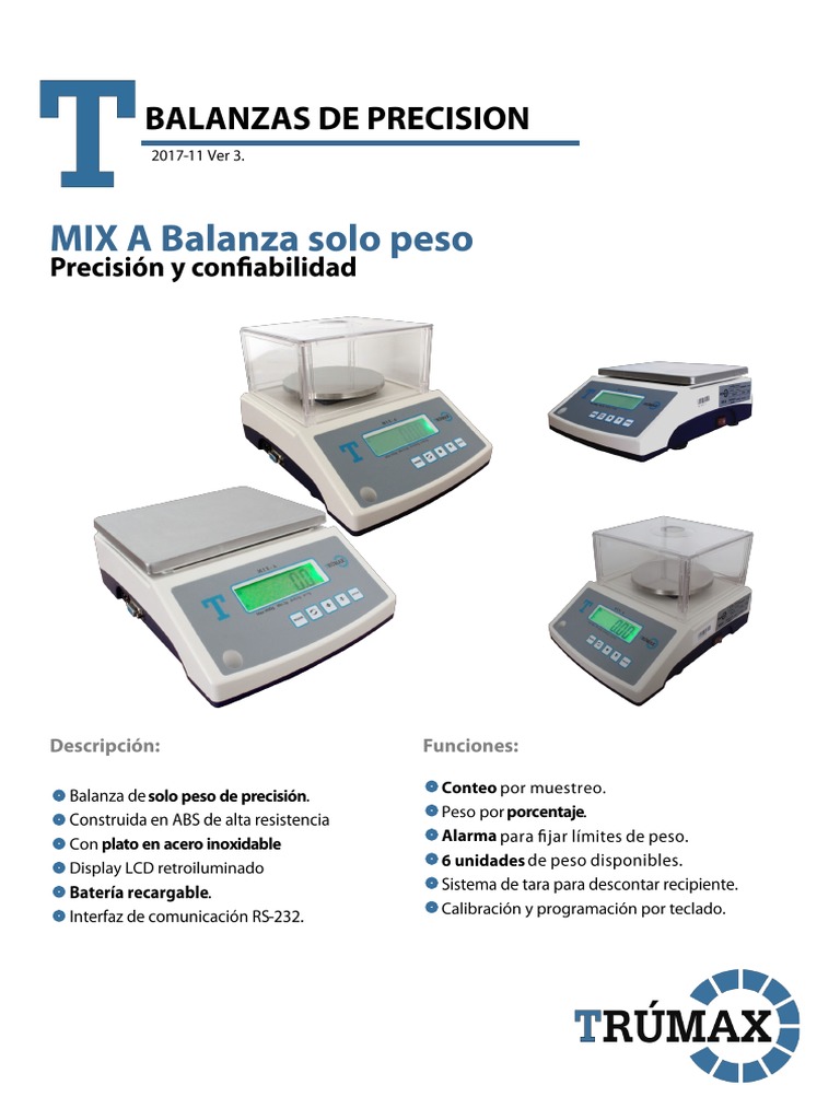 Catalogo Balanza Trumax Mix-A | PDF