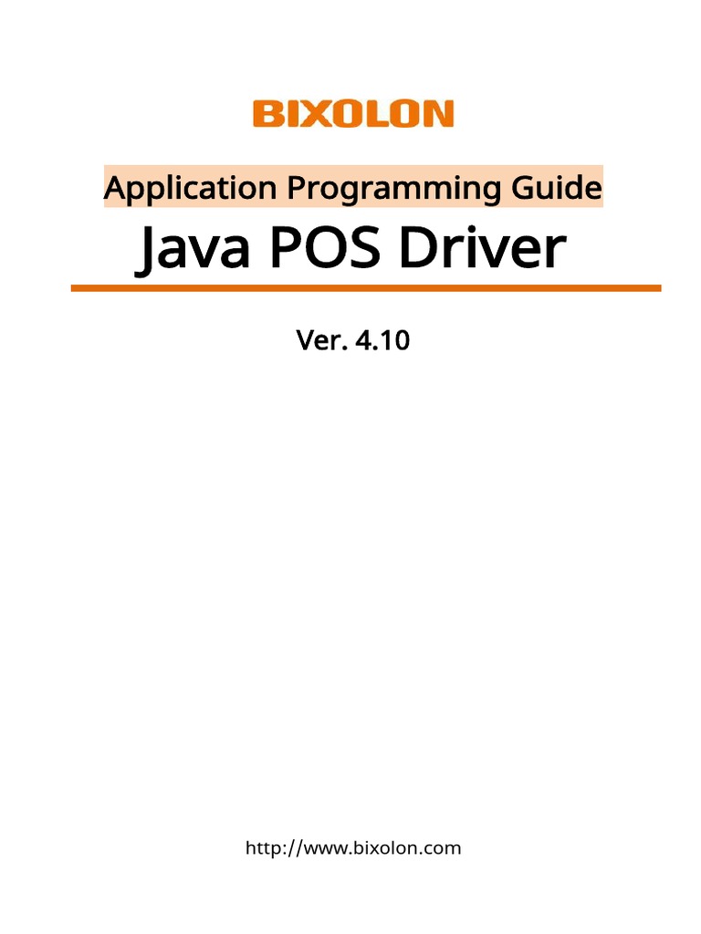 Manual JavaPOS POSPrinter English V4.10 | PDF | Printer (Computing) | Point Of Sale