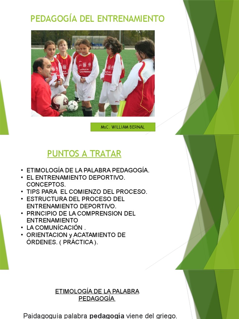 Pedagogia Del Entrenamiento - MSC William Bernal | PDF | Comunicación ...