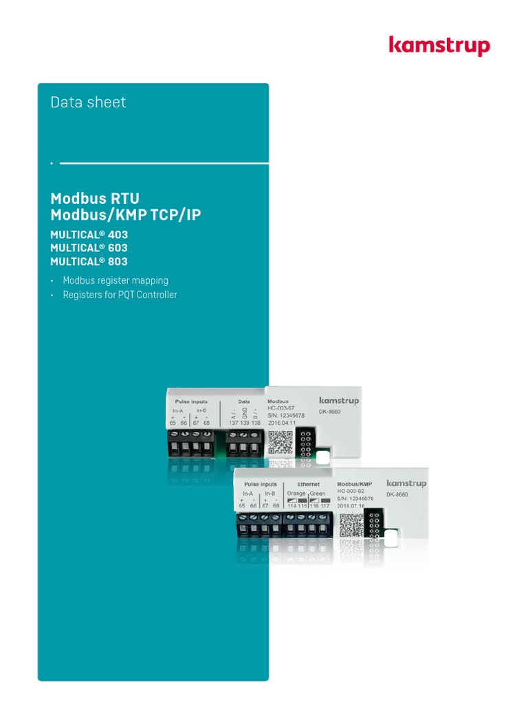 Data Sheet: Modbus RTU Modbus/KMP TCP/IP | PDF | Internet Protocols | Transmission Control Protocol