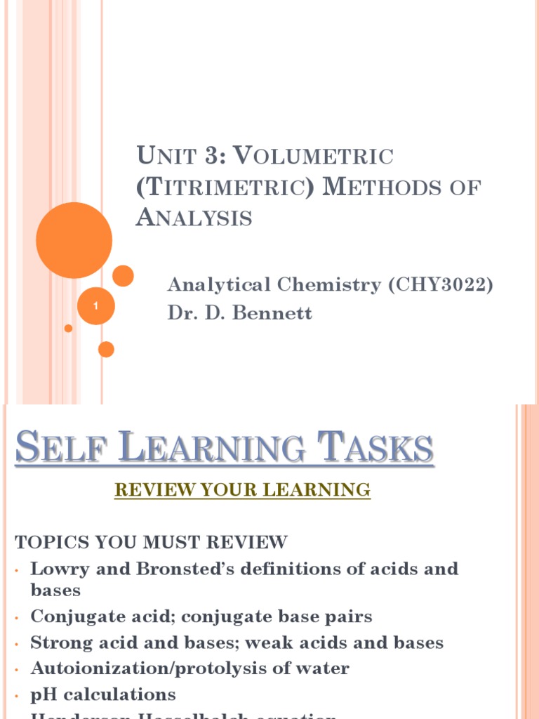 Unit 3 Volumetric Titrimetric Methods of | PDF | Chemistry | Titration