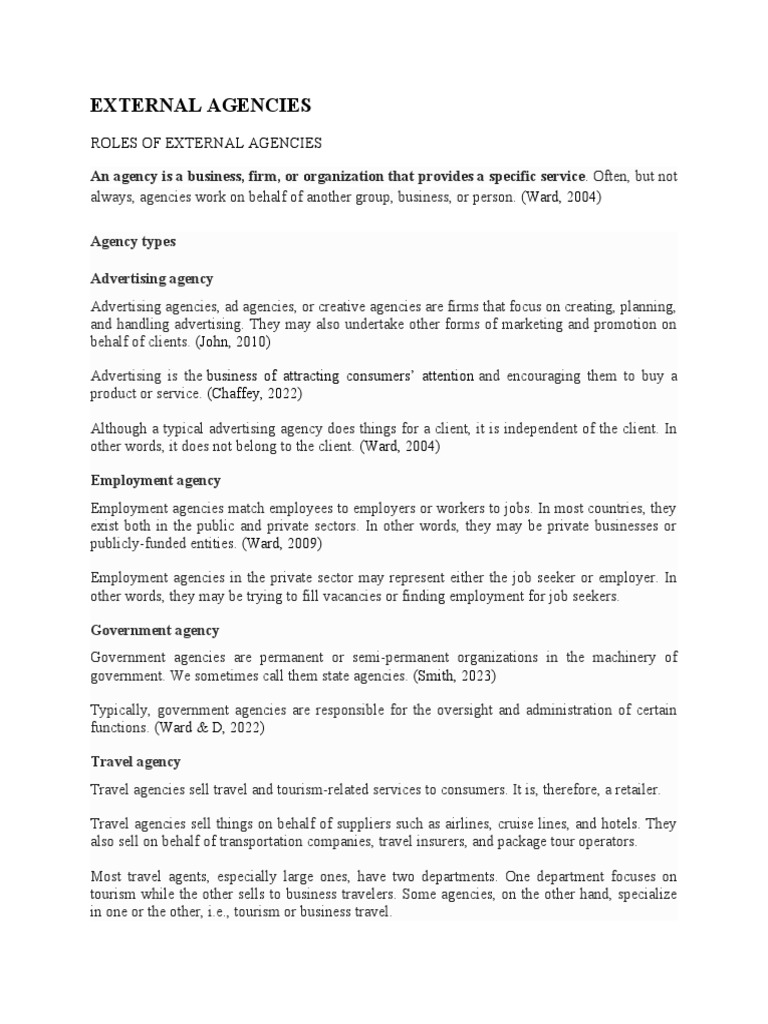 External Agencies | Download Free PDF | Employment | News