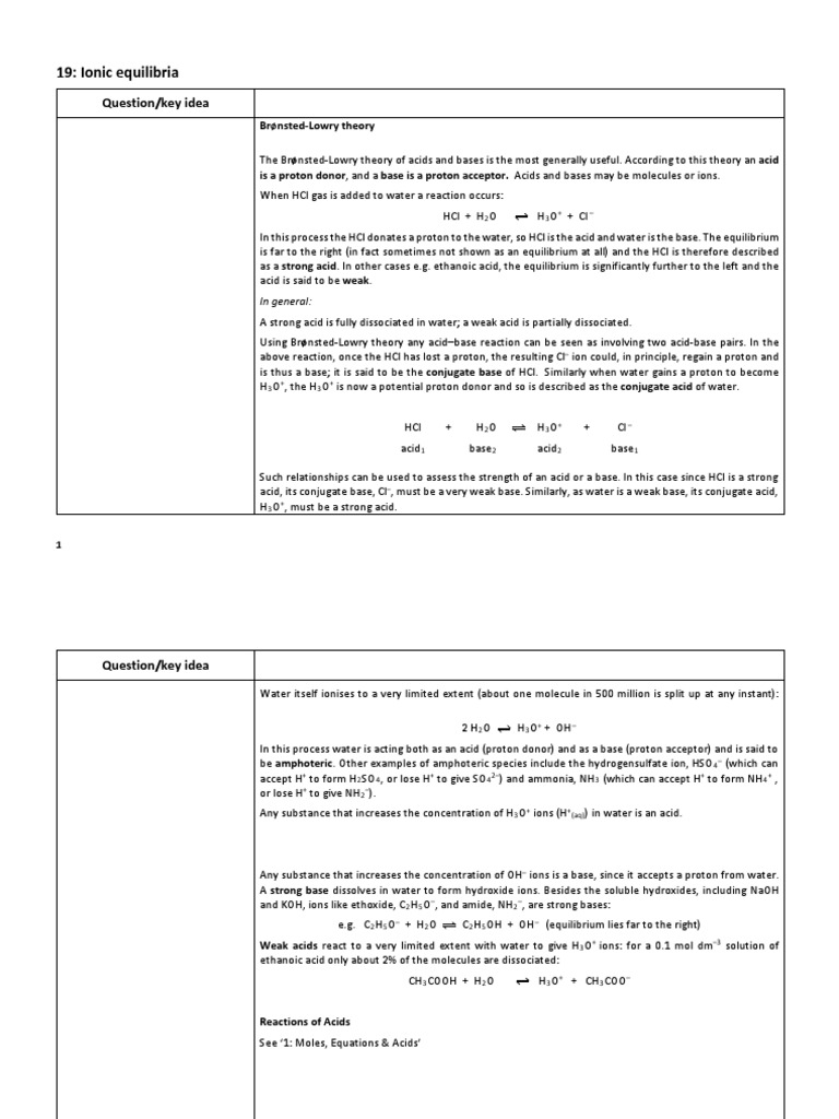 19 - Ionic Equilibria CORNELL | PDF | Acid | Ph 19 - Ionic Equilibria CORNELL | PDF | Acid | Ph