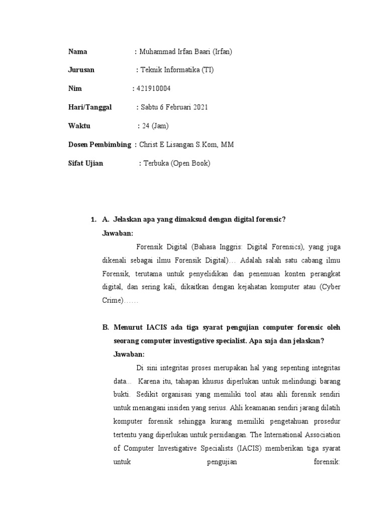 Irfan (TI) Tugas (UAS) 18 | PDF