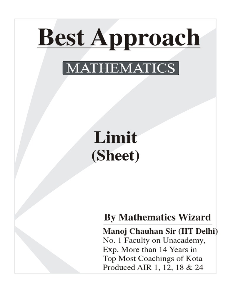 Limit Sheet | PDF | Mathematics | Mathematical Analysis