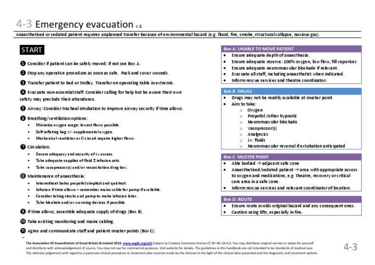 QRH_4-3_Emergency_evacuation_v1 | PDF | Anesthesia | Medical Treatments