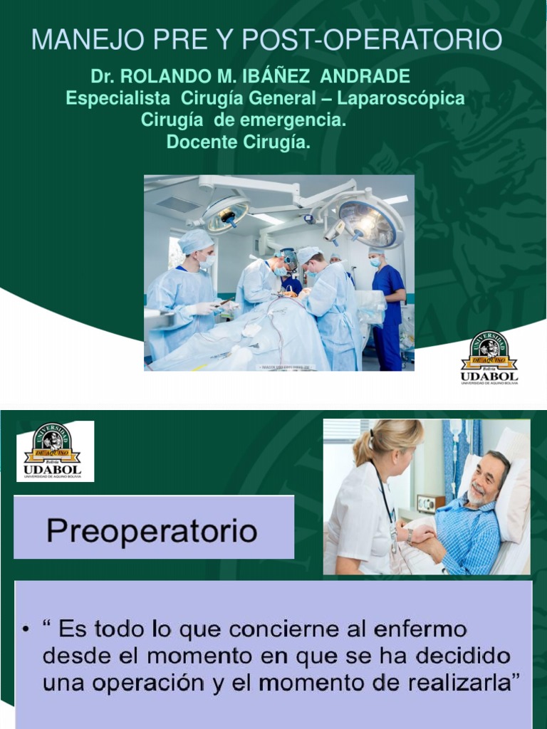 1 y 2 Pre y Postoperatorio. | PDF | Cirugía | Medicamentos con receta