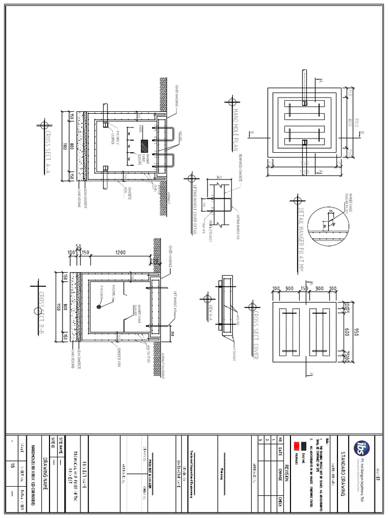 Handhole - 80x80x1200 Standard Drawing FO Project | PDF