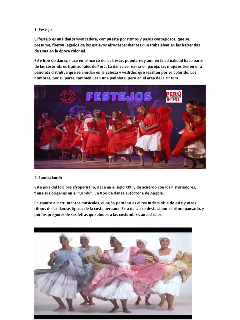 Danzas Tipicas Peru Pdf Bailes Perú