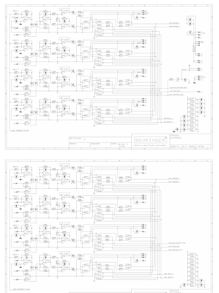 Behringer MX 8000 Main Rev.F Schematics | PDF