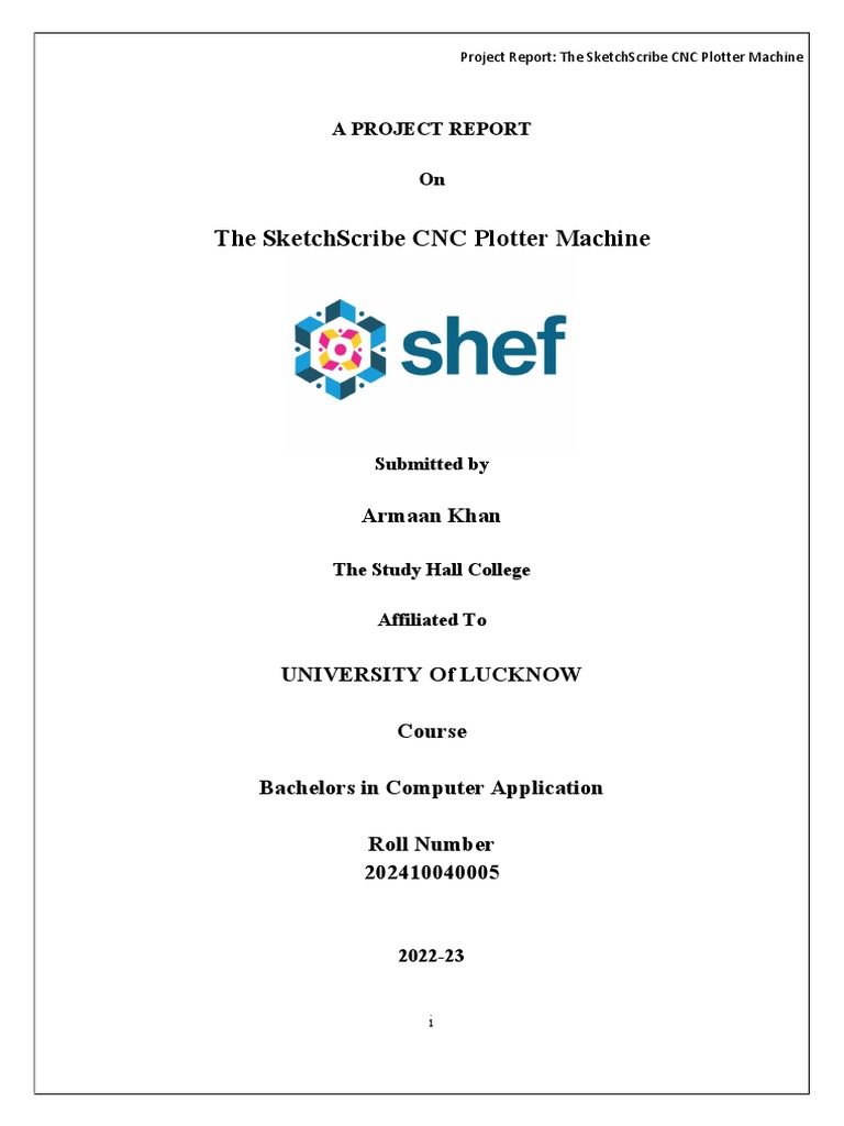 SketchScribe CNC Plotter Project Report | PDF | Human–Computer ...