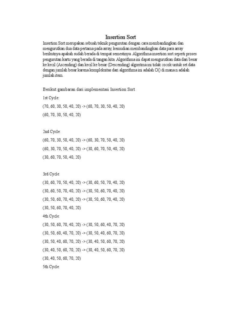 Insertion Sort | PDF