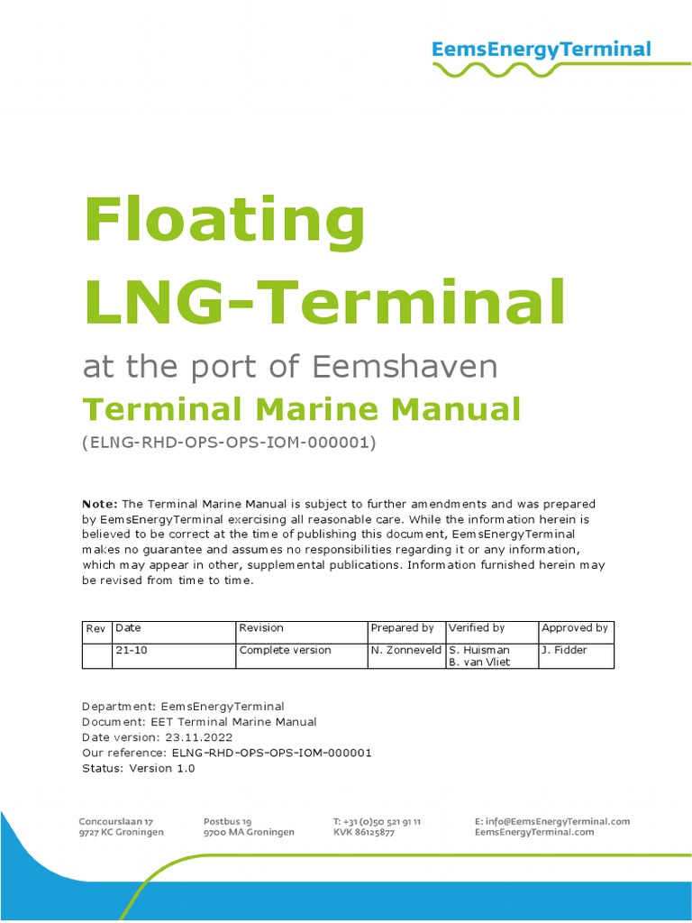 EET Terminal Marine Manual-Version 1.0 (23 November 2022) | PDF ...