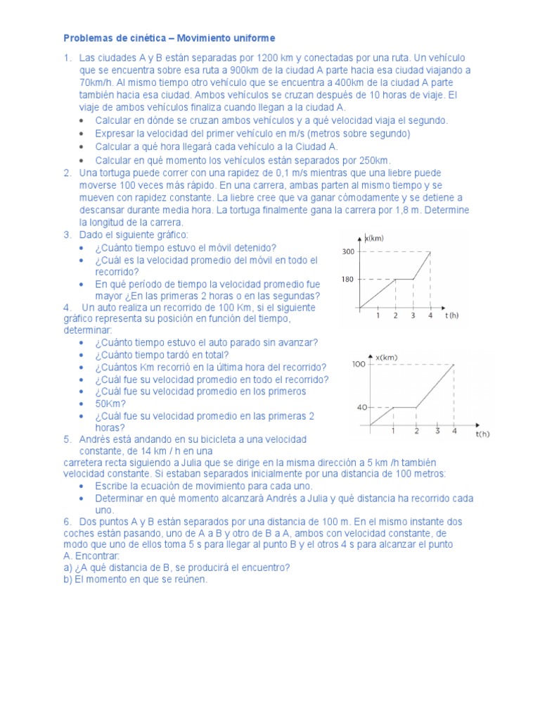 Problemas de Cinética | PDF | Velocidad | Física