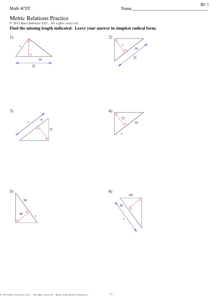12.02 Metric Relations Practice Intro | PDF