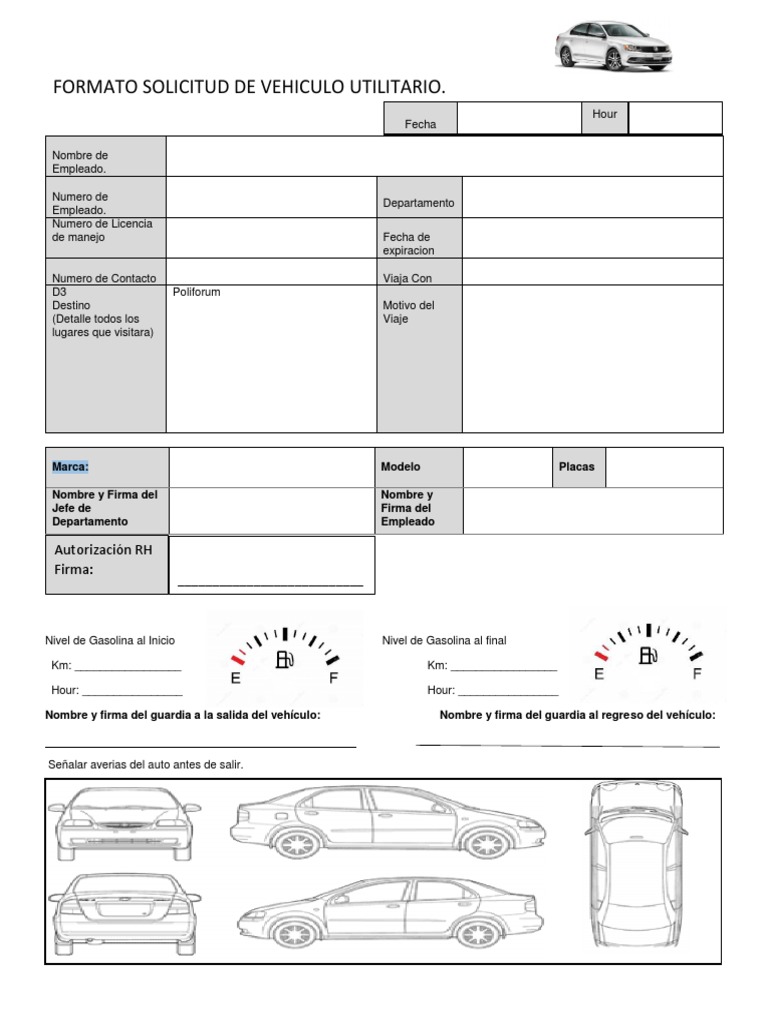 Formato Solicitud de Vehiculo | PDF