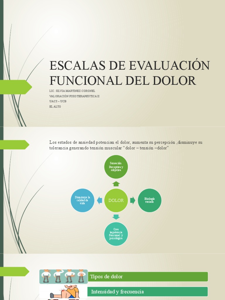 3 Escalas de Evaluación Funcional Del Dolor | PDF | Salud y bienestar | Ciencia y matemáticas