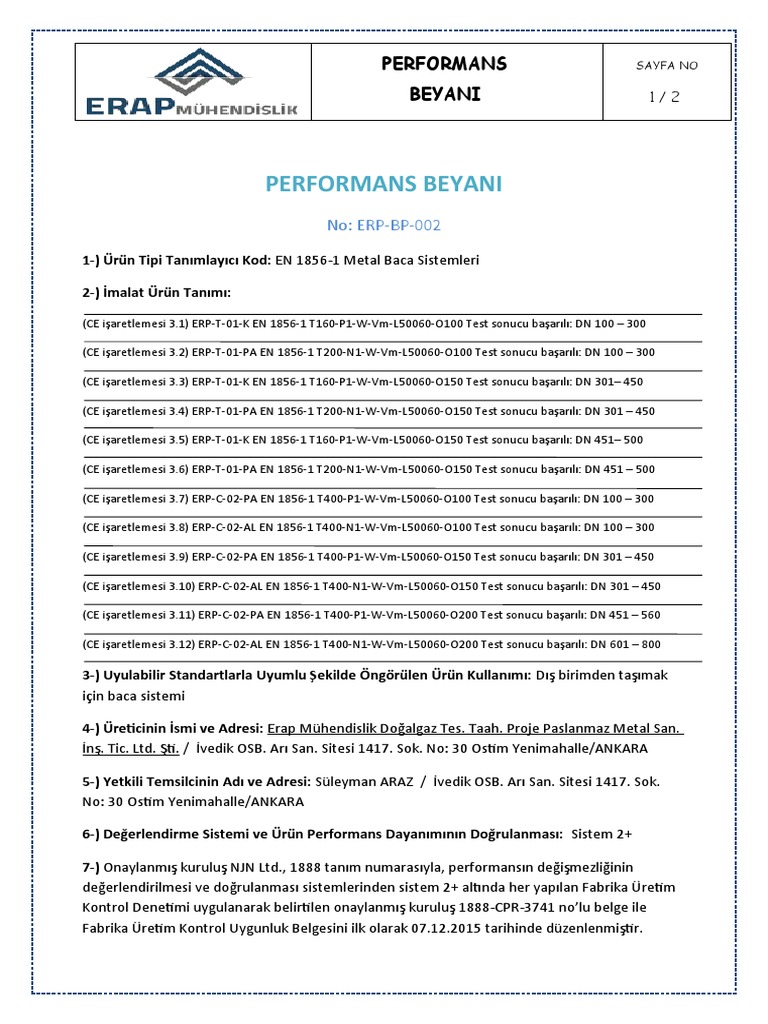 1.1 Performans Beyani .Erap | PDF