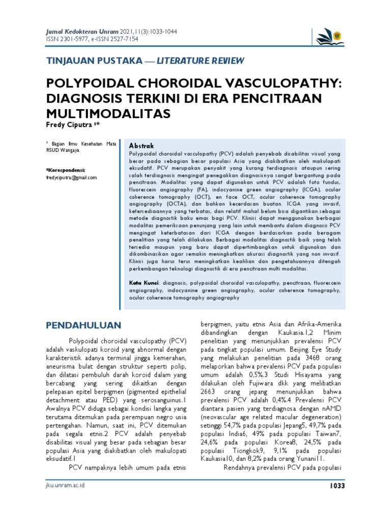 Diagnosis Polypoidal Choroidal Vasculopathy | PDF