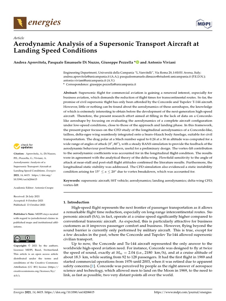 Aerodynamic Analysis of A Supersonic Transport Air | PDF | Vortices ...