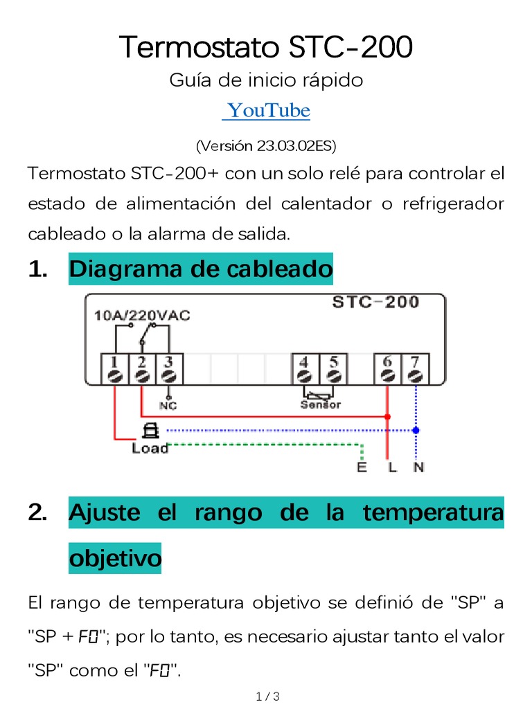 STC 200 Thermostat User Manual in Spanish | PDF | Informática | Tecnología