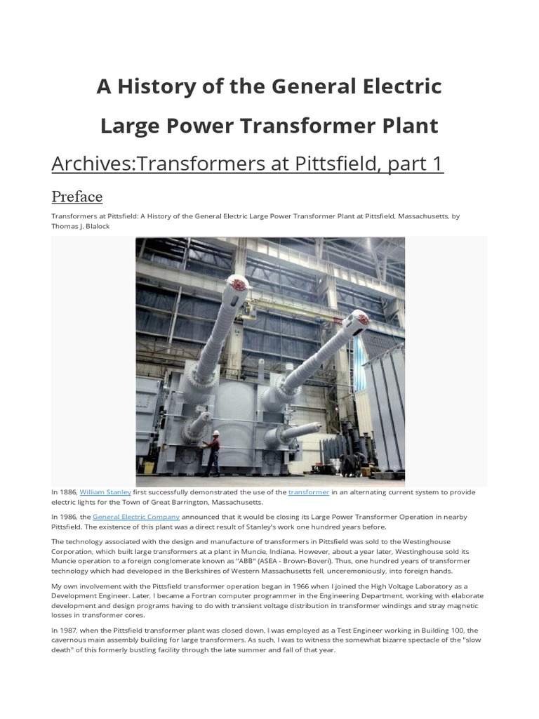 A History of The General Electric | PDF | Transformer | Electric Power ...