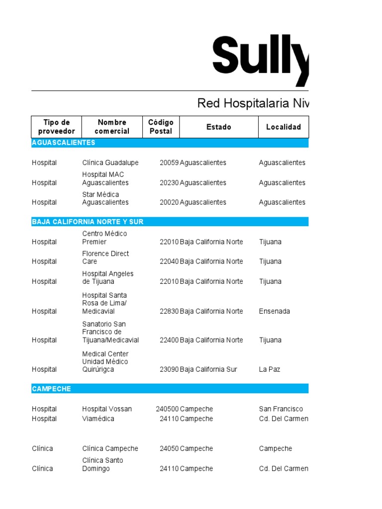 Red Hospitalaria - Plan Sully | PDF | México | Politica de mexico