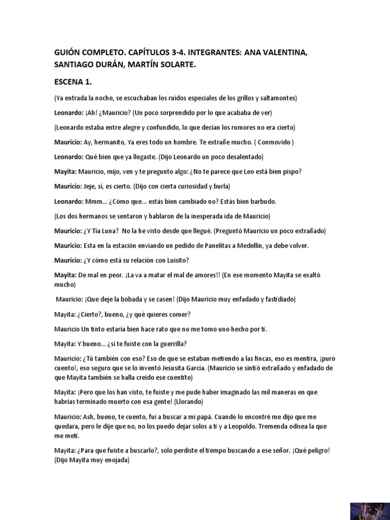 Guión Completo | PDF