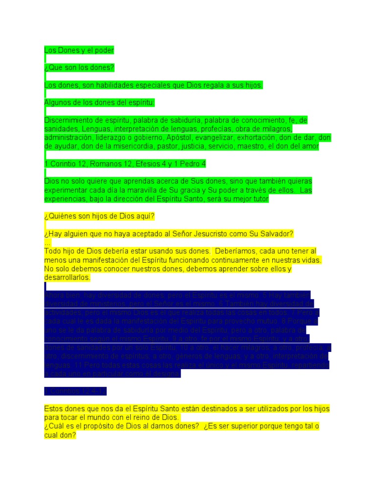 Los Dones y El Poder | PDF | Cristo (título) | espíritu Santo