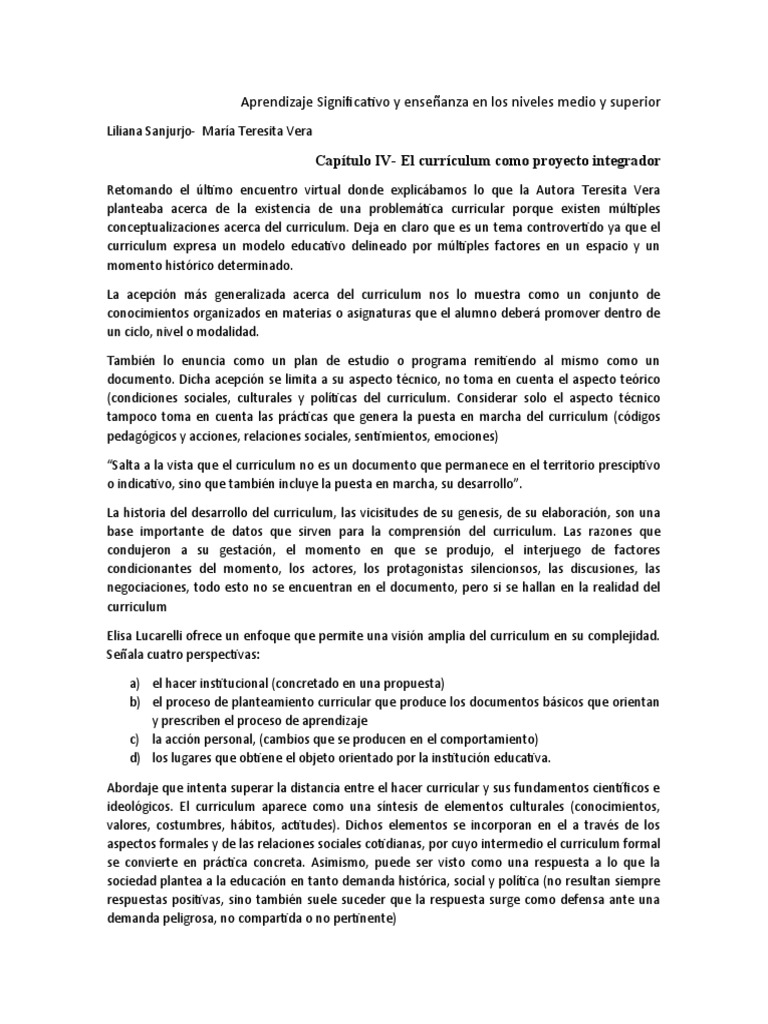 TERESITA VERA RESUMEN Aprendizaje Significativo y Ensen Anza en Los Niveles Medio y Superior ...