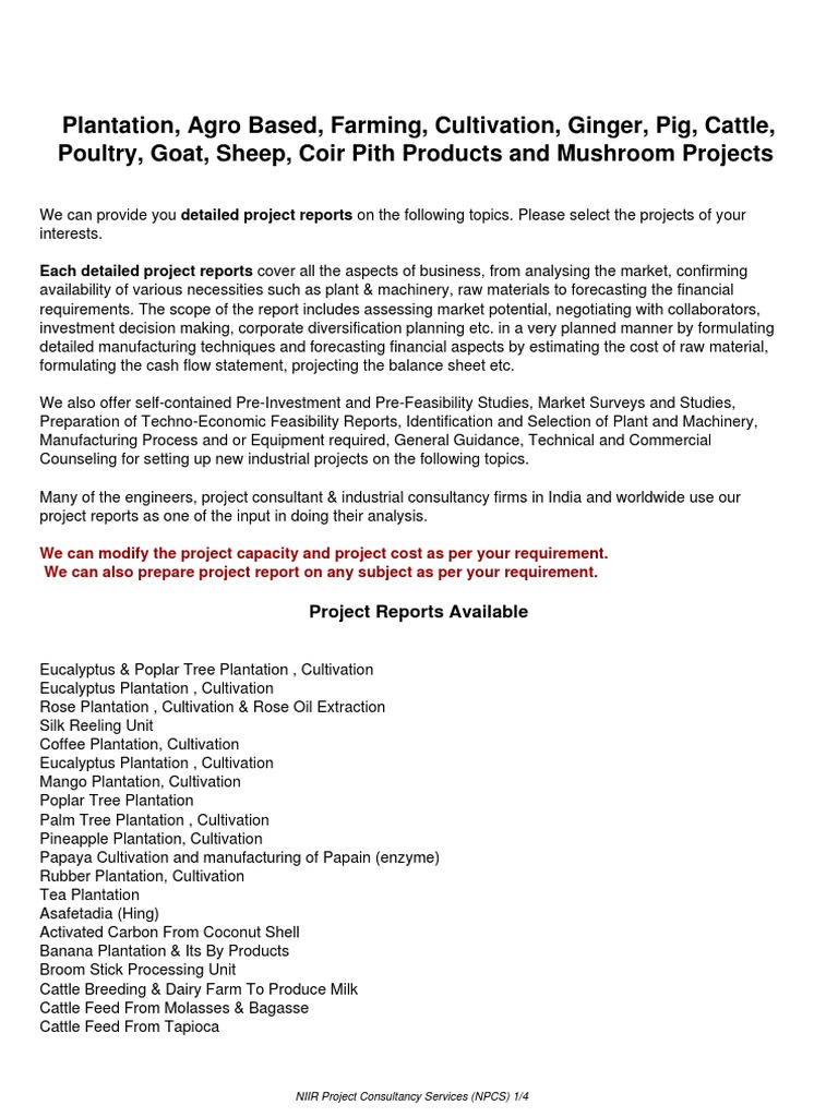 Niir Project Plantation Agro Based Farming Cultivation Ginger Pig ...