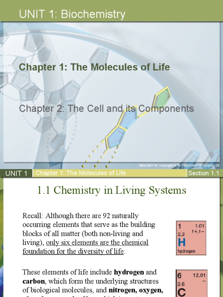 1.1 Chemistry in Living Systems | PDF | Chemical Bond | Chemical Polarity