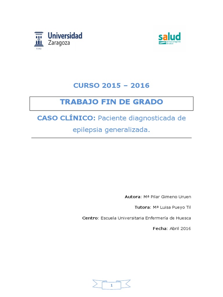 Caso clínico de epilepsia tónico-clónica | PDF | Epilepsia ...