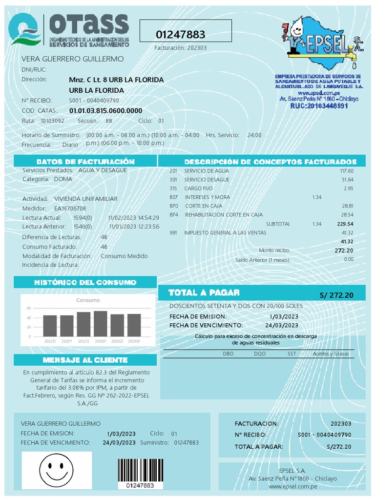 Vera Guerrero Guillermo: Mnz. C Lt. 8 Urb La Florida Urb La Florida | PDF | Suministro de agua ...
