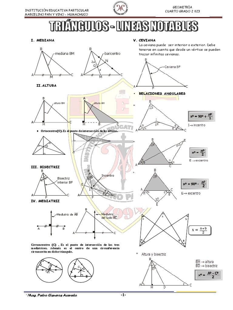 Lineas Notables en El Triángulo | PDF | Triángulo | Formas geométricas