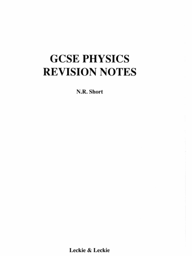 Physics - GCSE Revision Notes | PDF
