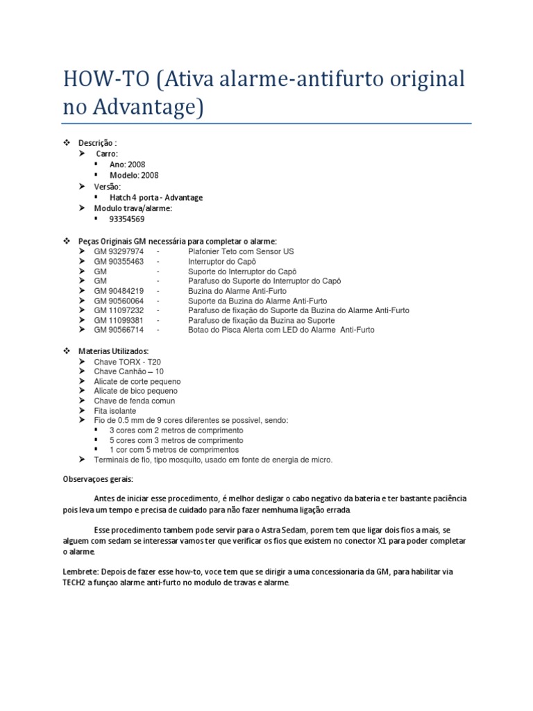 How To Alarme Original | Descargar gratis PDF | Bens manufaturados