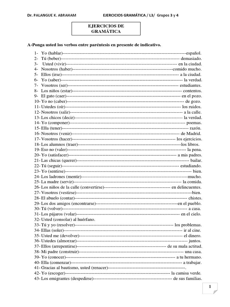 TD 2 y 4 GRAMATICA DR PALANGUE | PDF