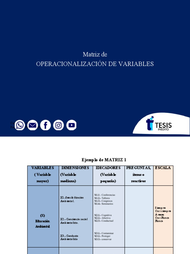 PLANTILLA - Matriz de Operacionalización de Variables - TESIS INEDITO ...