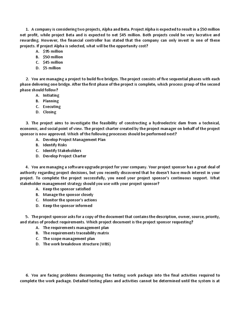 English PMP QCM | PDF | Project Management | Agile Software Development