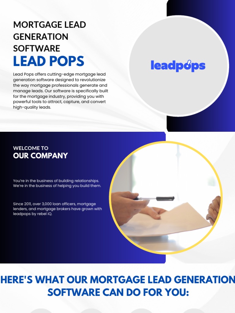 Mortgage Lead Generation Software - Lead Pops | PDF | Computers
