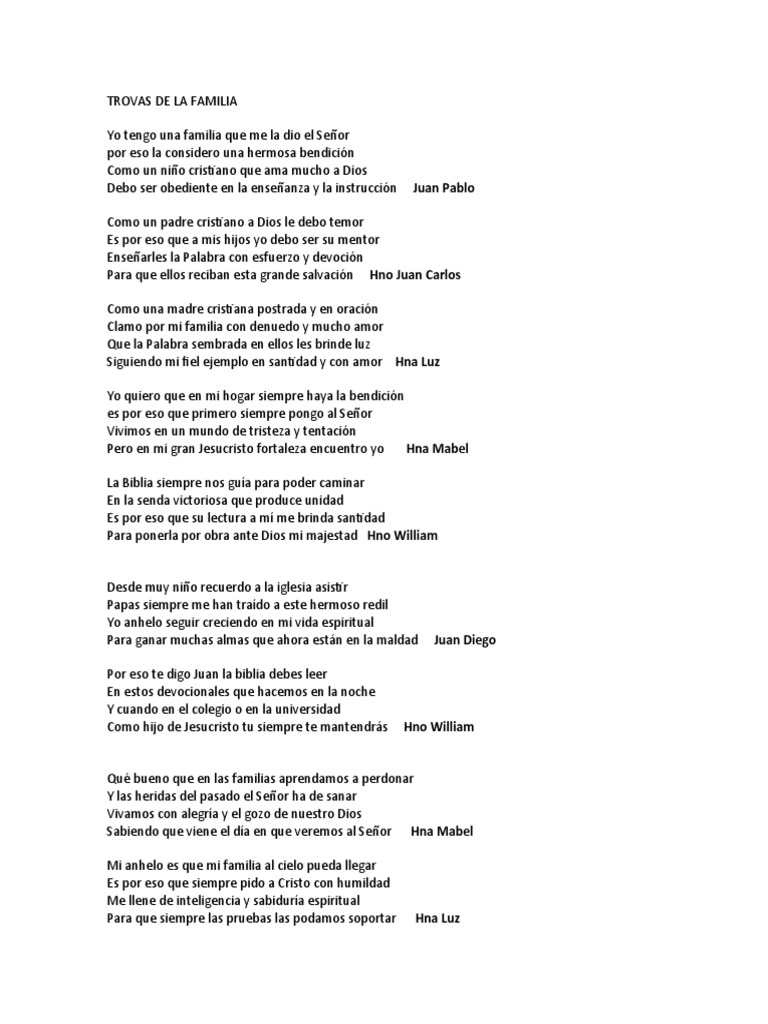 Trovas de La Familia | PDF